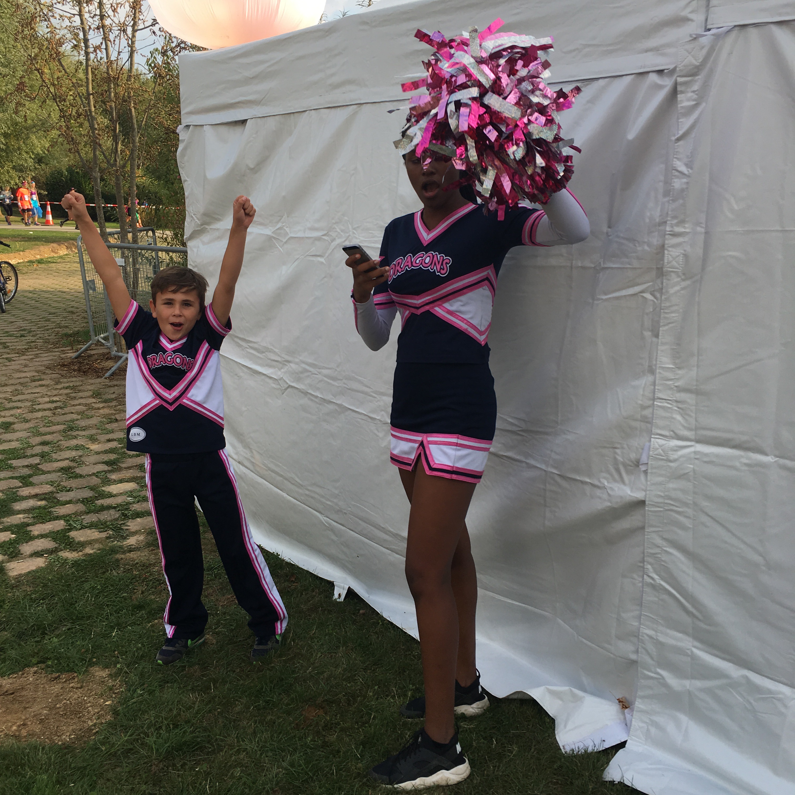 Two kids from the cheer group